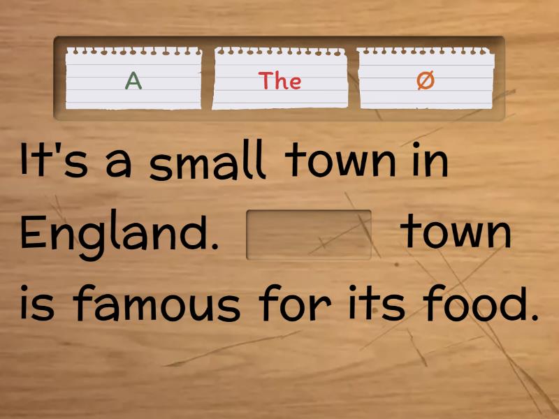 Focus 1 Resource 10 (articles) - Complete the sentence