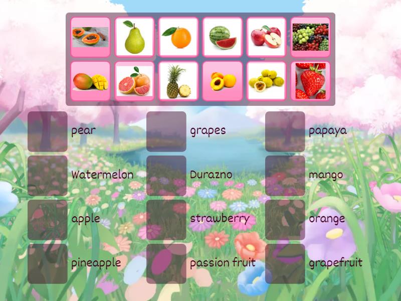 fruits - match up - Une las parejas