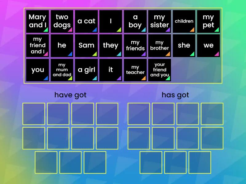 have got / has got - Group sort