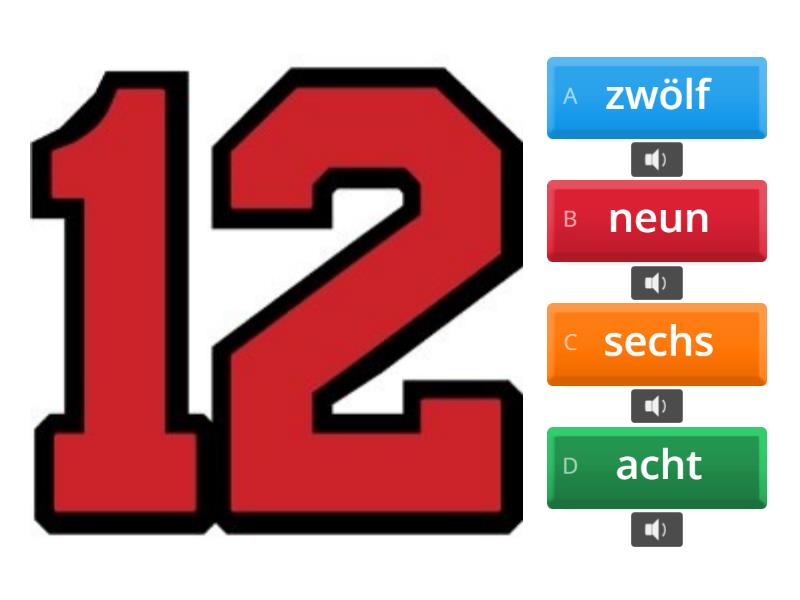 Zahlen von 0 bis 12 - Cuestionario