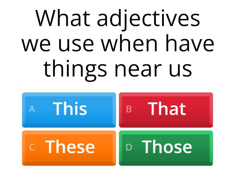 Demonstrative adjectives - Quiz