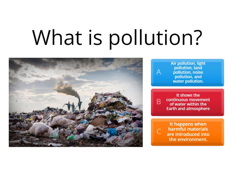 Types of pollution - Quiz
