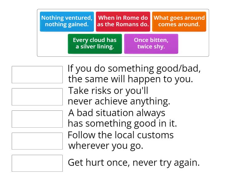 Speakout B2 Unit 33 ex 6B (Sayings) - Match up