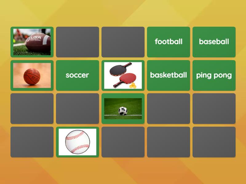 sports - Matching pairs