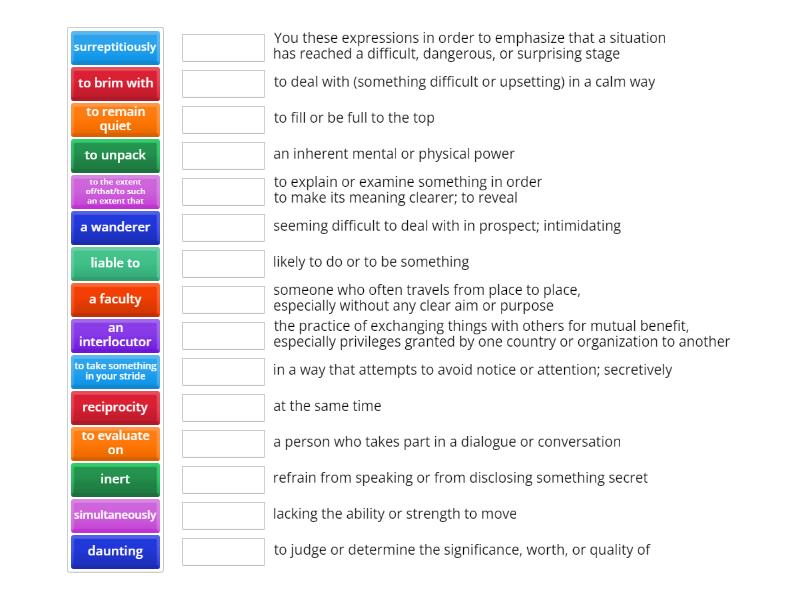 How to Become a More Interesting Person Vocabulary - Match up