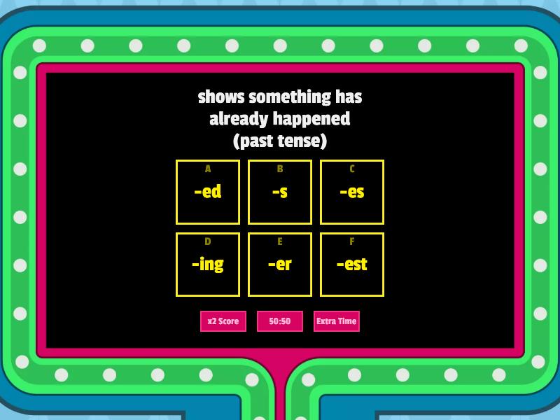 SPIRE Level 3 Suffixes (Lesson 5 & 6 Only) - Gameshow quiz