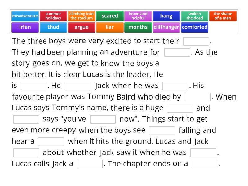 Ghost Stadium Characters - Complete the sentence