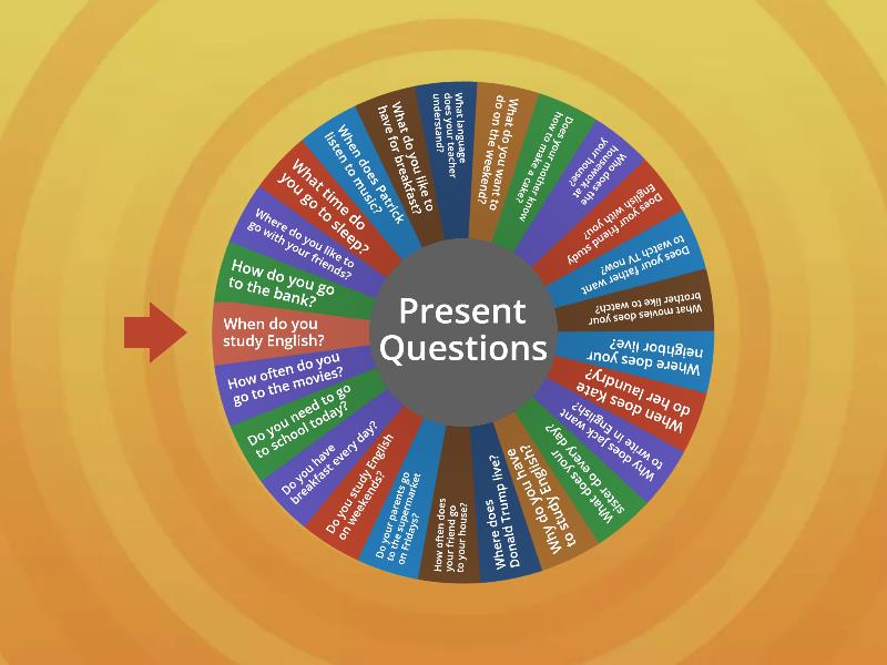 Simple Present Questions - Roleta aleatória