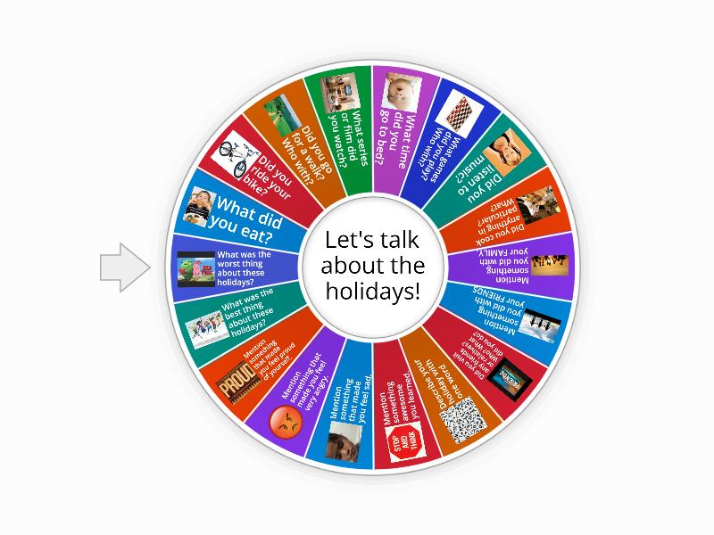 Let's talk about Winter Holidays - Simple Past - Spin the wheel