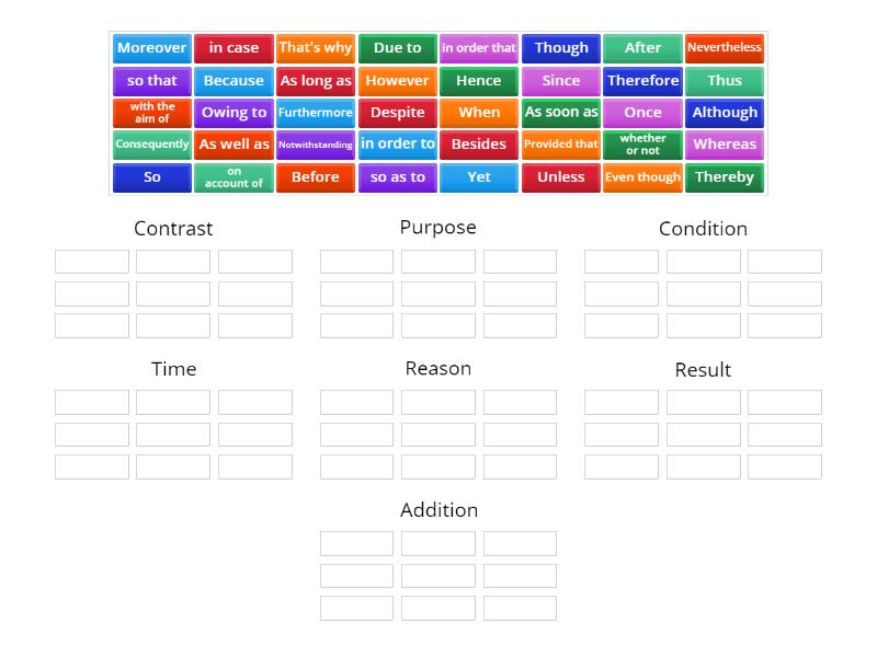 Conjunctions - Group sort