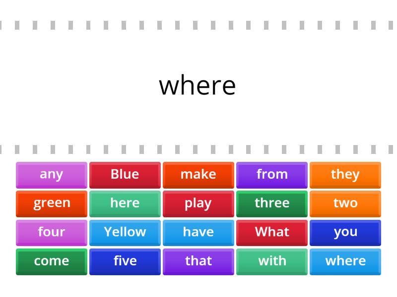 High frequency words / Matching game - Find the match