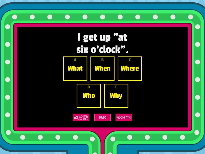 5Ws-Game1 - Gameshow quiz