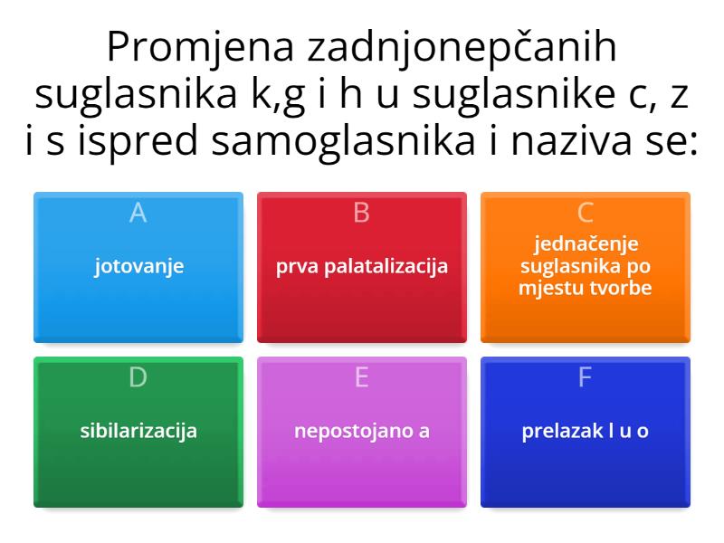 Glasovne promjene - Quiz