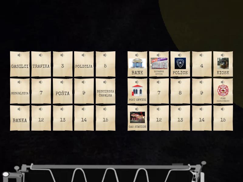 Lesson No 13: NEW WORDS - ESTABLISHMENTS - Matching pairs - Combine os ...