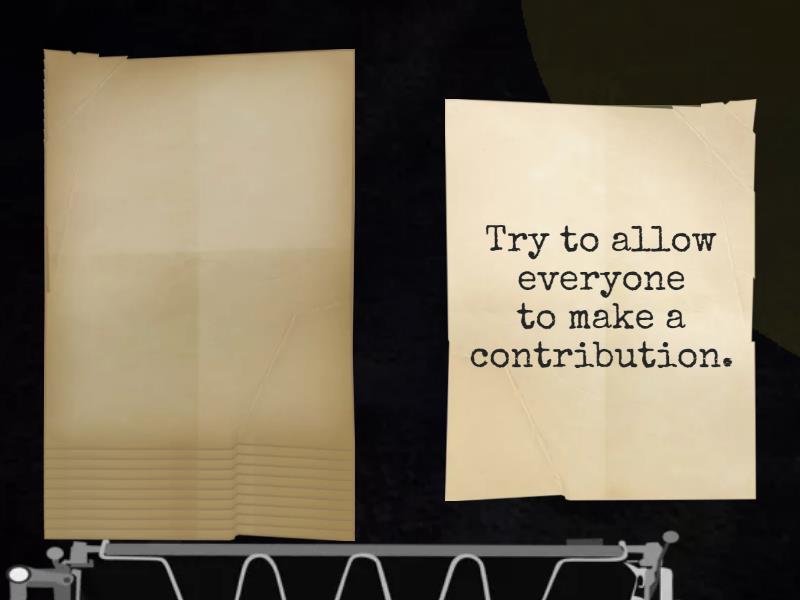 Roles of a chairperson - dos and don'ts - Speaking cards