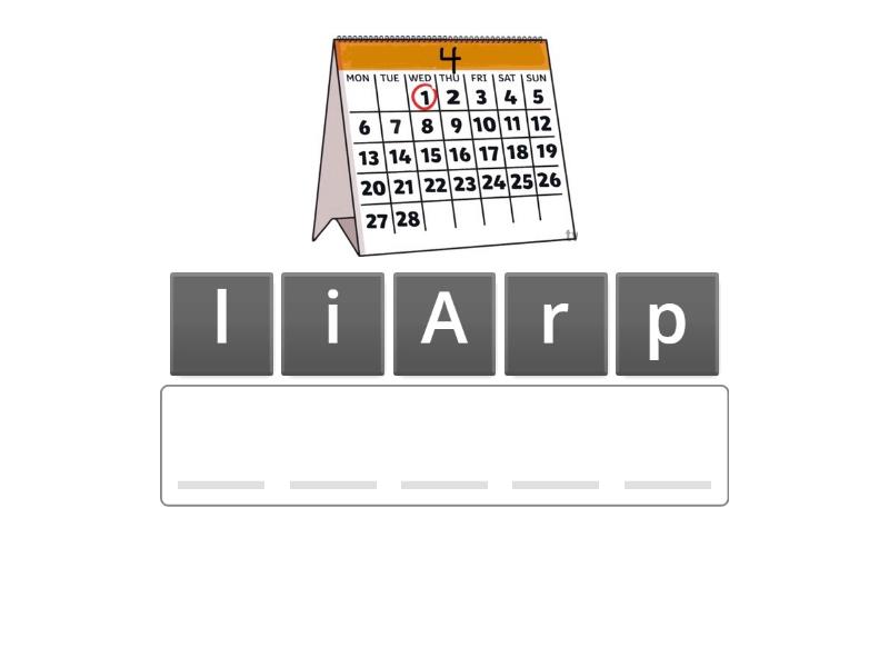 Spring Season - Vocabulary (with picture clues) - Anagram