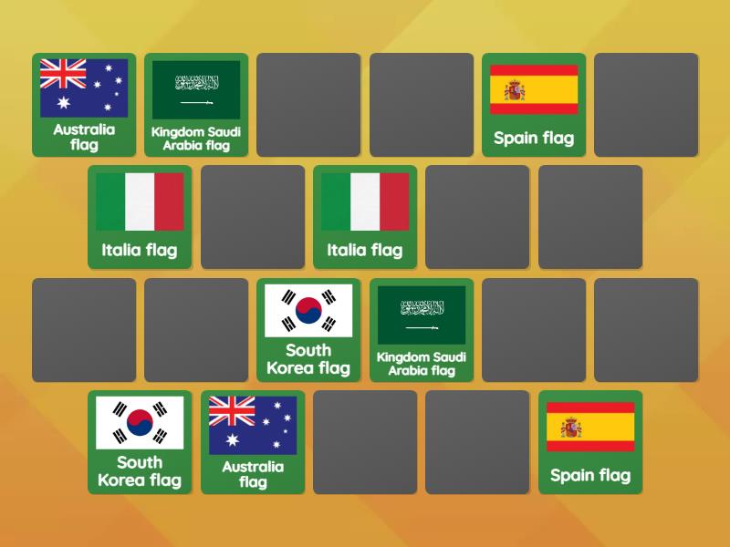 Flags Of The World - Matching pairs