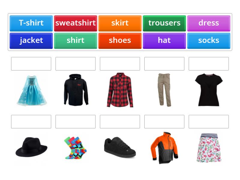 oblečení - anglicky - Spojte odpovídající