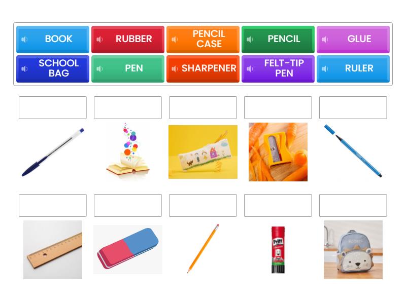 SCHOOL OBJECTS • Match - Match up