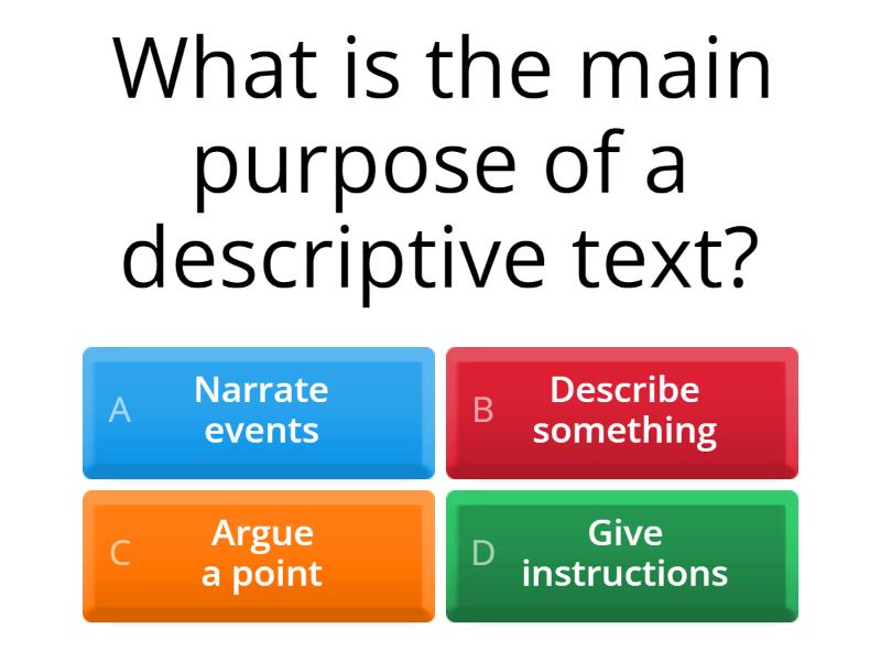 Descriptive Text Comprehension - Quiz