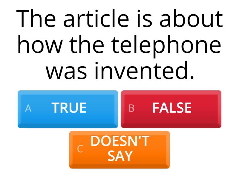 THE FIRST TELEPHONE COMPREHENSION - Quiz