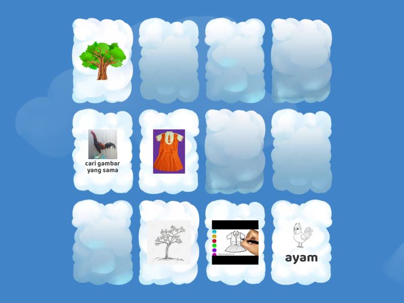 mencocokkan gambar pada soal - Matching pairs