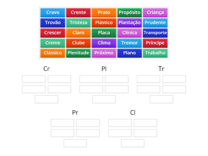 Silabas complexas - Group sort
