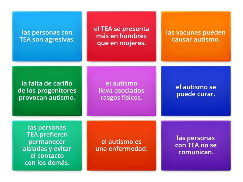 MITO O REALIDAD SOBRE LOS TEA - Fichas giratorias