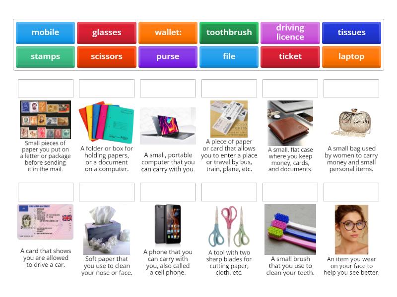 Everyday objects A2 - Match up