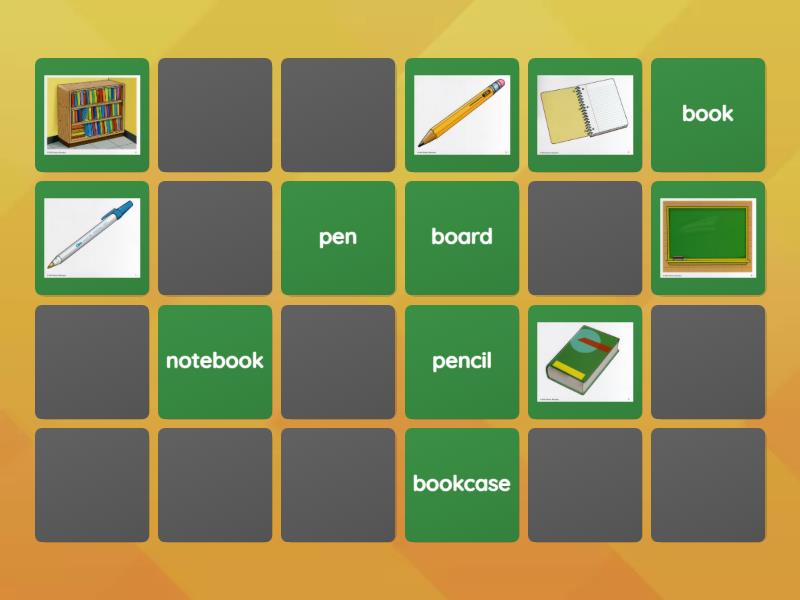 school things - Matching pairs