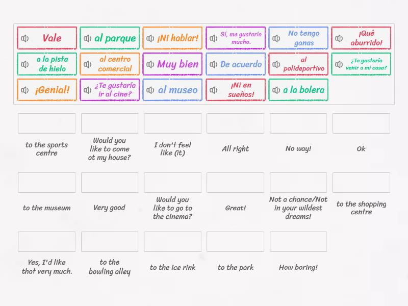 ¿Te gustaría ir al cine? - Match up