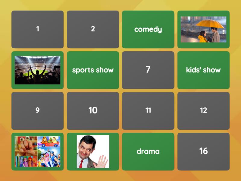 PP2 What's on TV? - Matching pairs