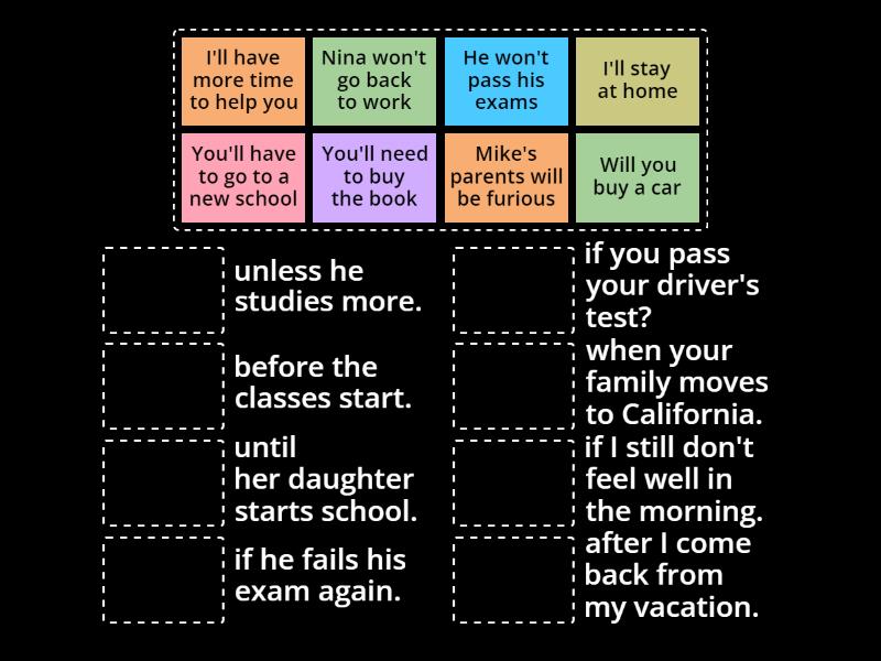 FIRST CONDITIONAL - Match up