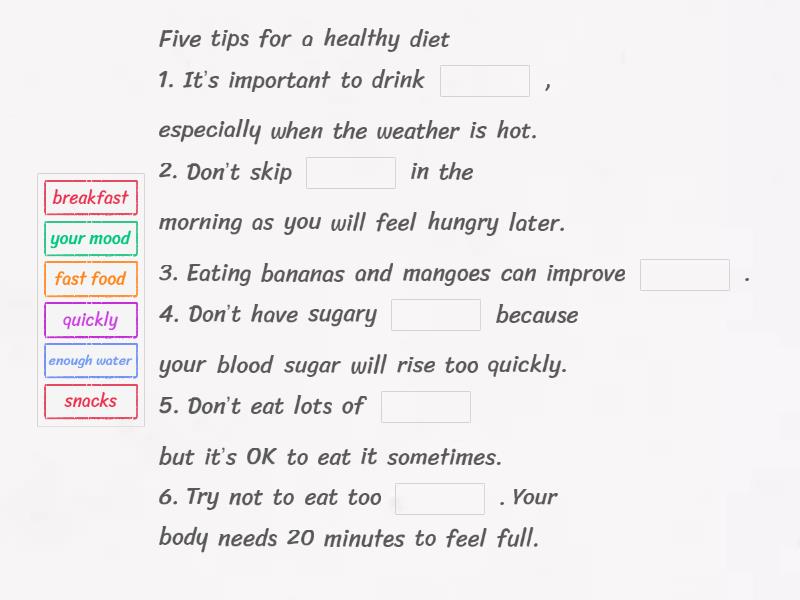 Get involved! B1 Unit 3 Health and well-being VOCABULARY REVISION ...