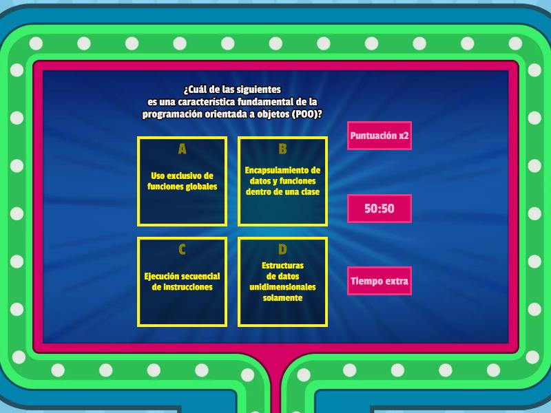 elementos de la programacion basada en objetos - Gameshow quiz