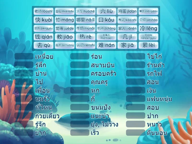 จับคู่คำศัพท์จีน Level 3 - Match up