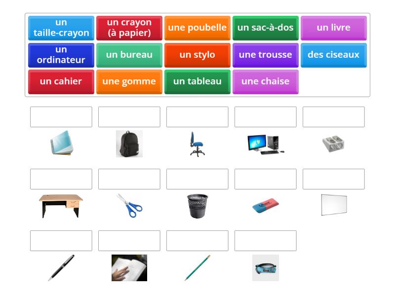 Le matériel de la classe - Match up