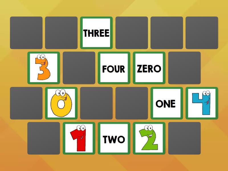 Numbers 0 - 10 - Memory game - Matching pairs