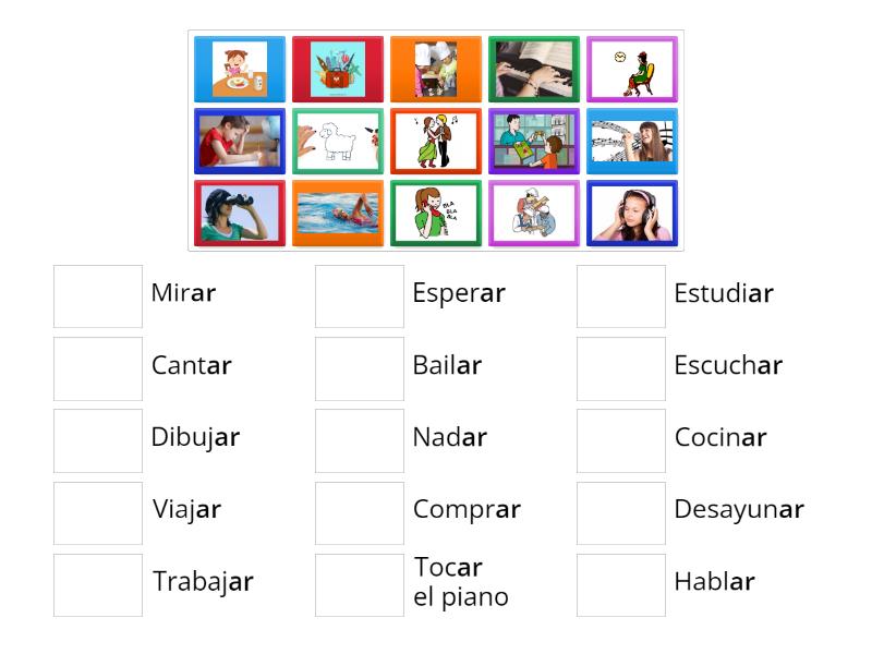 Los verbos en -ar - Match up