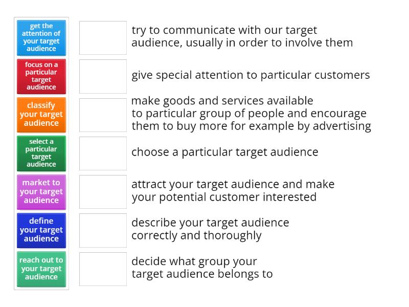 target audience - Match up