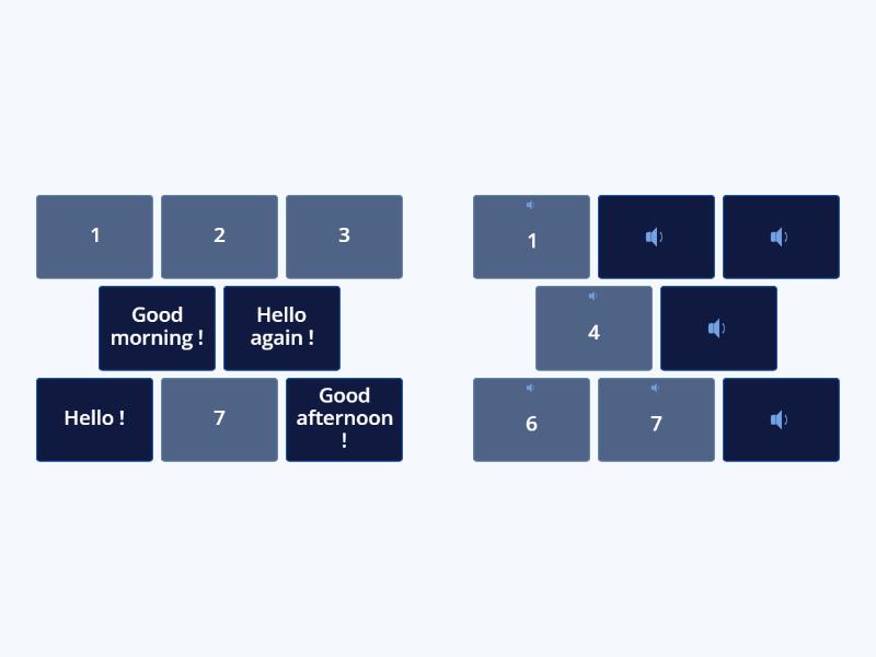 Greetings (audio -word) CM2 - Matching pairs