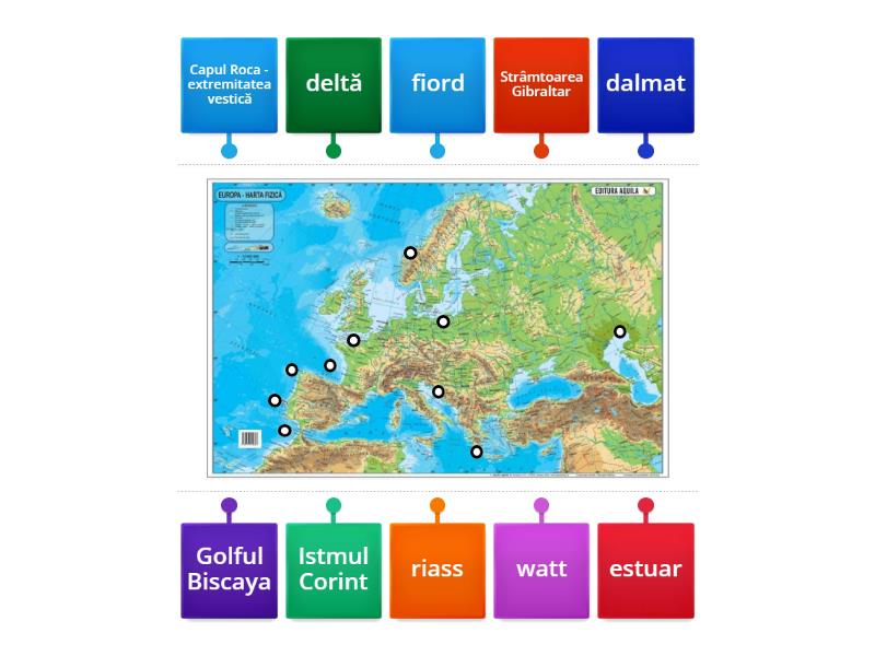 Europa - relieful litoral - Imagem com legenda