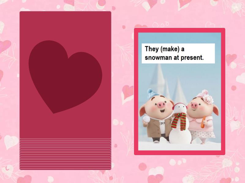 present simple VS present continuous - Random cards