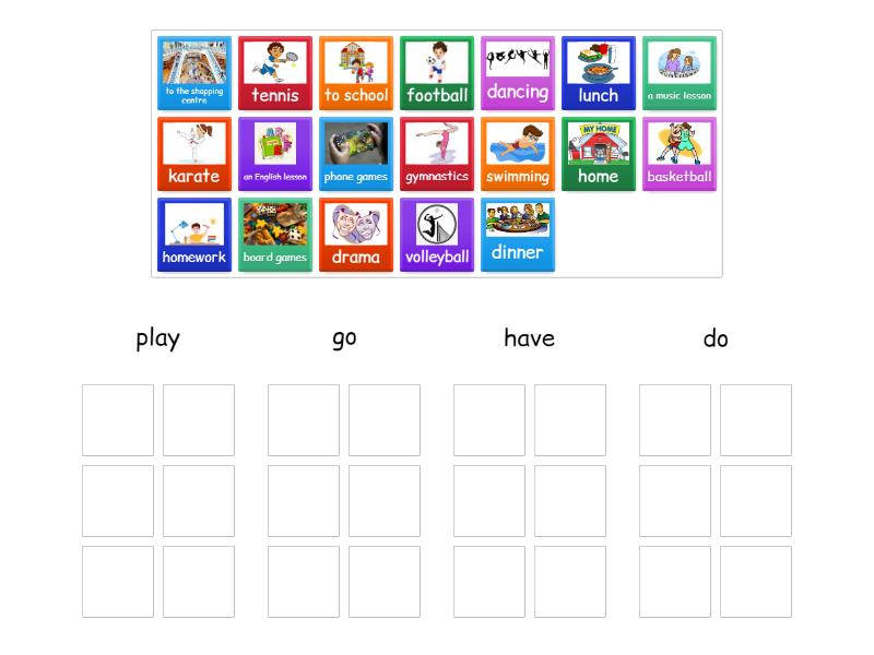 After school activities AS2 - Group sort