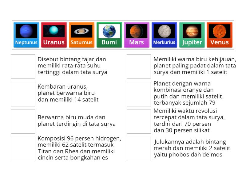 Karakteristik Planet - Match up