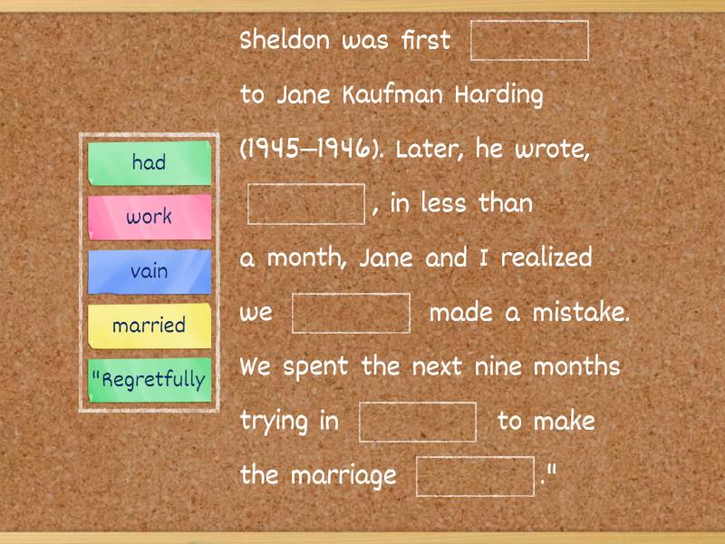 Sydney Sheldon private life - Complete the sentence