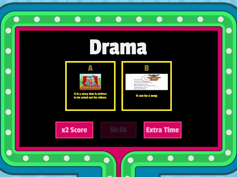Drama Elements box - Gameshow quiz