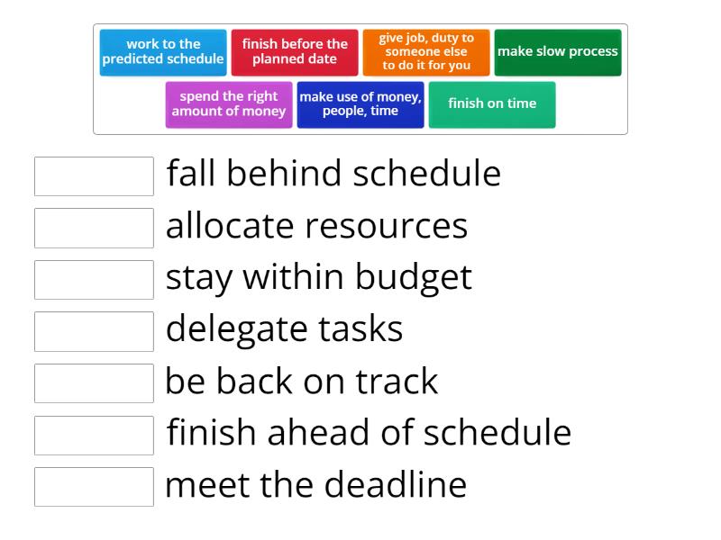 Projects Schedule - Match up