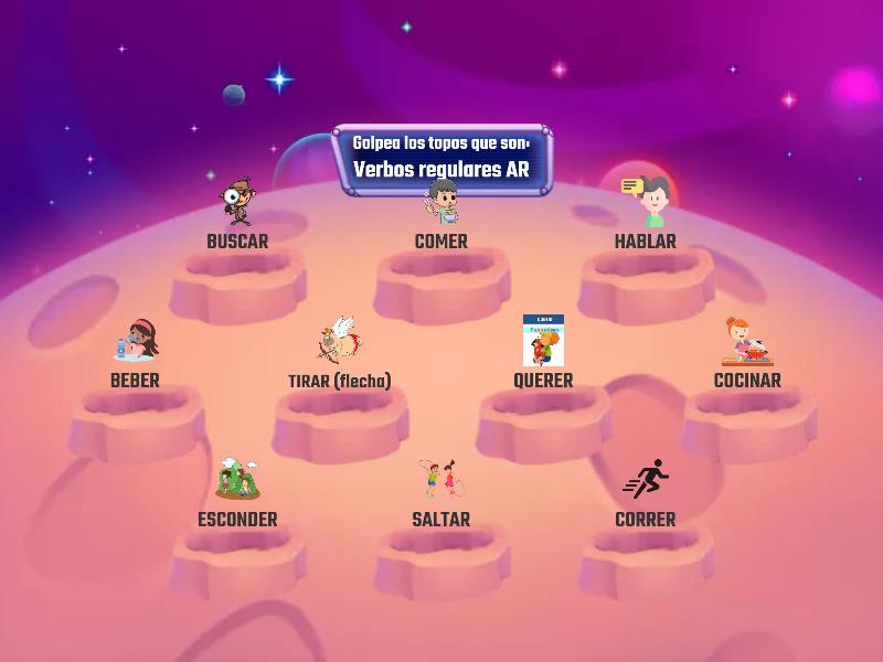 Verbos regulares ar. - Whack-a-mole