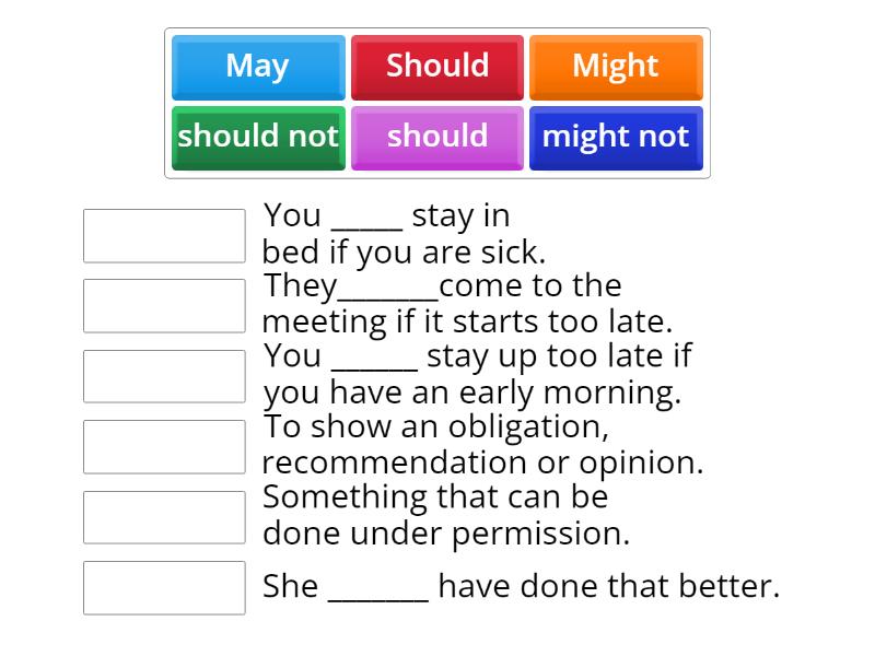 MODAL VERBS - Match up